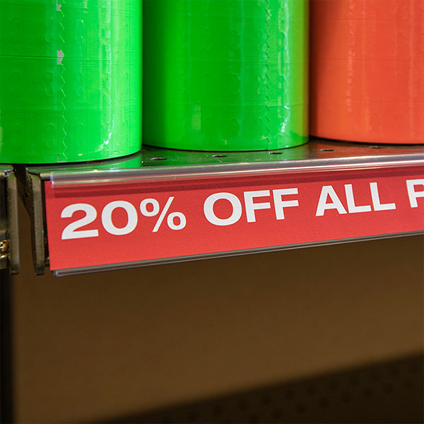 Clear Scan Shelf Edge Label Strips | Lozier Gondola Retail Shelving ...