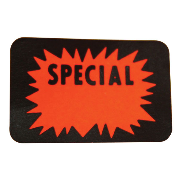 Red Special Burst Retail Promotion Labels | By G+B