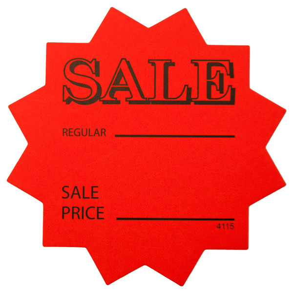 Orange Star Shaped "Sale Price" Retail Cards | By G+B
