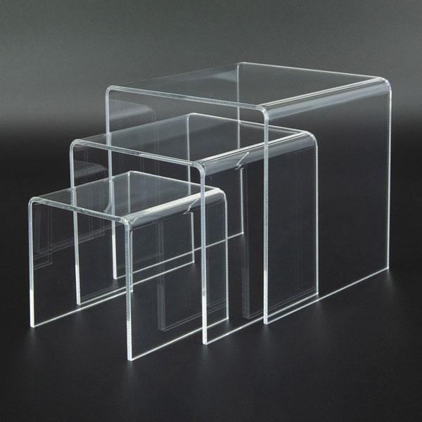 Set of 3 Small Acrylic Display Risers - 3", 4" & 5" Square| By G+B