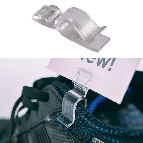 Clear Acrylic Sign Holder Clip for Shoes (100/Pkg)| By G+B