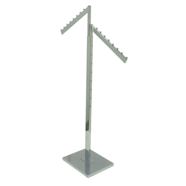 Chrome 2-Way Garment Rack With Rectangular Slant Arms| By G+B