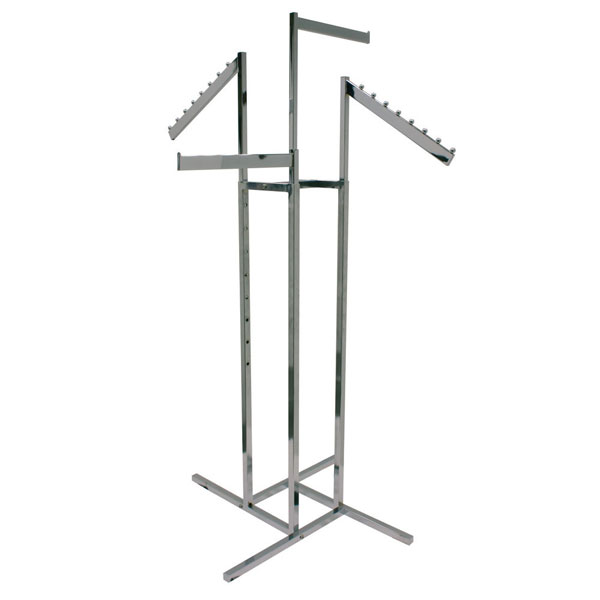 4-Way Rack With Rectangular Slant And Straight Arms | Retail Apparel ...