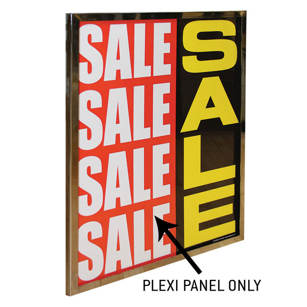 Acrylic plexi panel sign protector by Grand + Benedicts store fixtures