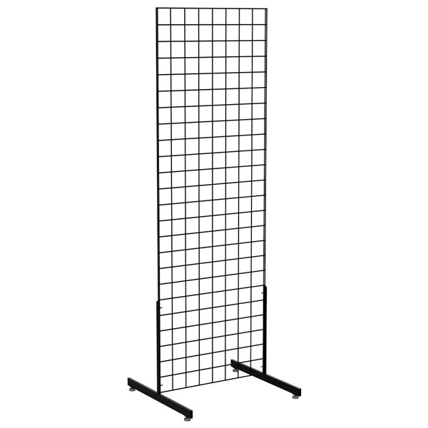 2' X 6' Black Freestanding Gridwall Display with Legs| By G+B