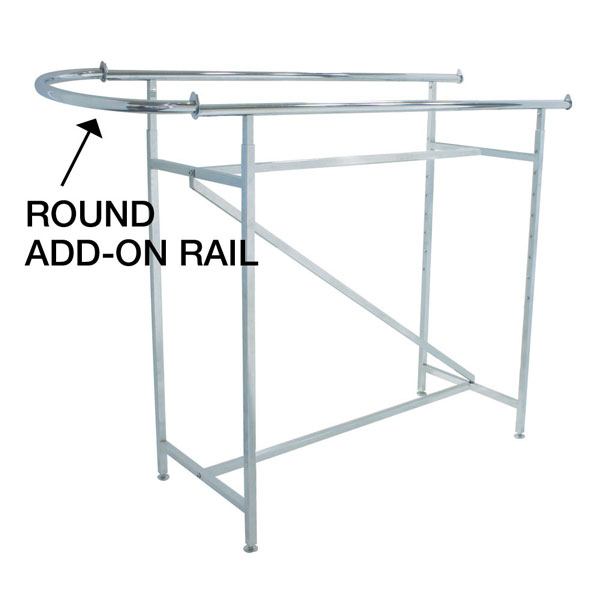 Chrome Round Hangrail For Double Bar Rack | Retail Apparel Racks | By ...