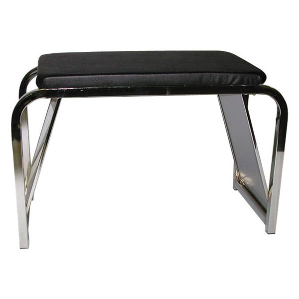 Chrome Try-On Shoe Bench With Black Padded Seat & Mirrors| By G+B