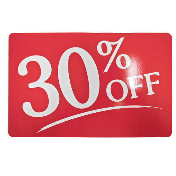 30% Off Retail Sale Sign | Retail Signage | By Grand + Benedicts Store ...