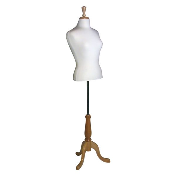 White Female Jersey Covered Blouse Form With Adjustable Base| By G+B