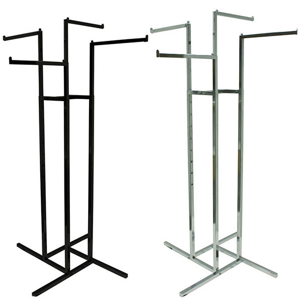 4-Way Rack With Square Straight Arms | Retail Apparel Racks | By Grand ...