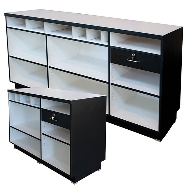 Black Wrap Counter With Cash Drawer | Retail Showcases | By Grand ...