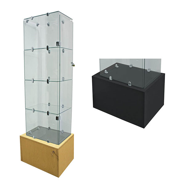 4-Shelf Security Glass Tower | Retail Showcases | By Grand + Benedicts ...